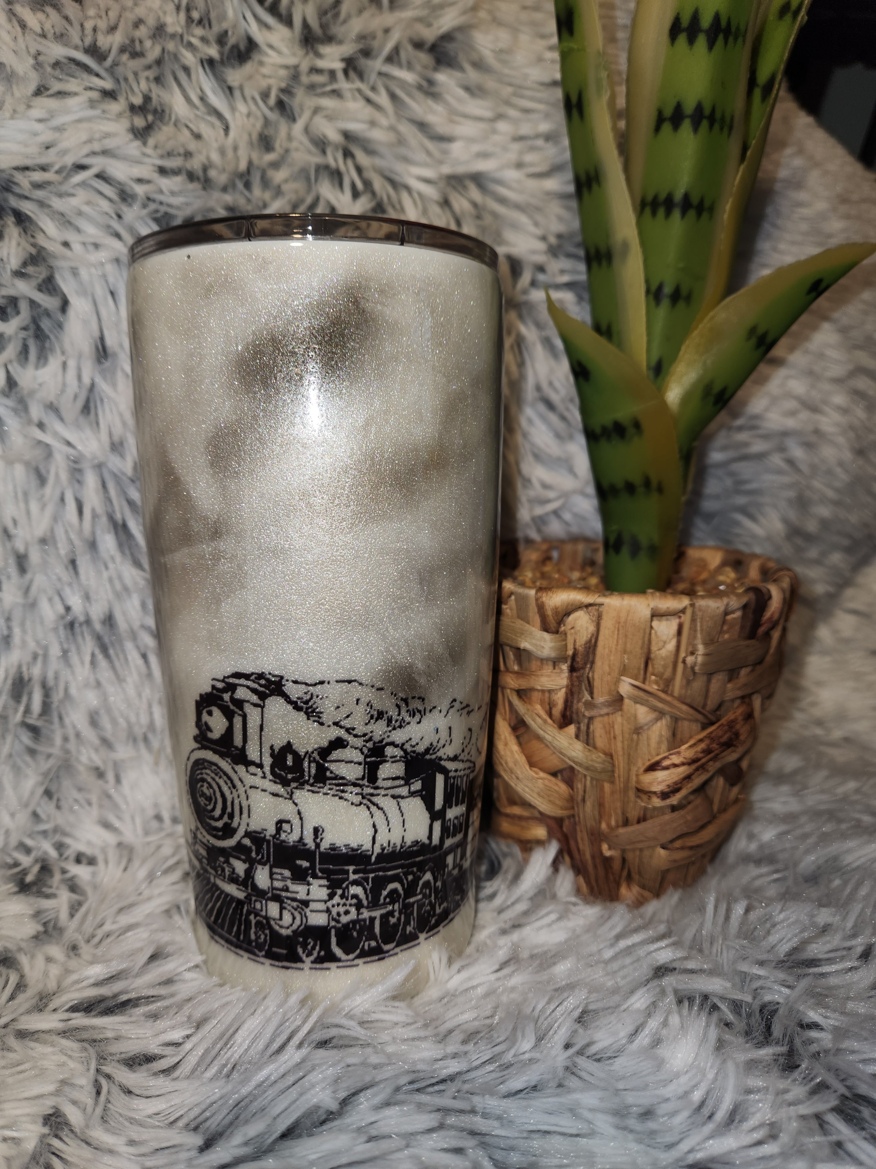 Smoked White Train Tumbler - 20 oz Curve – Meemaw's Treasures